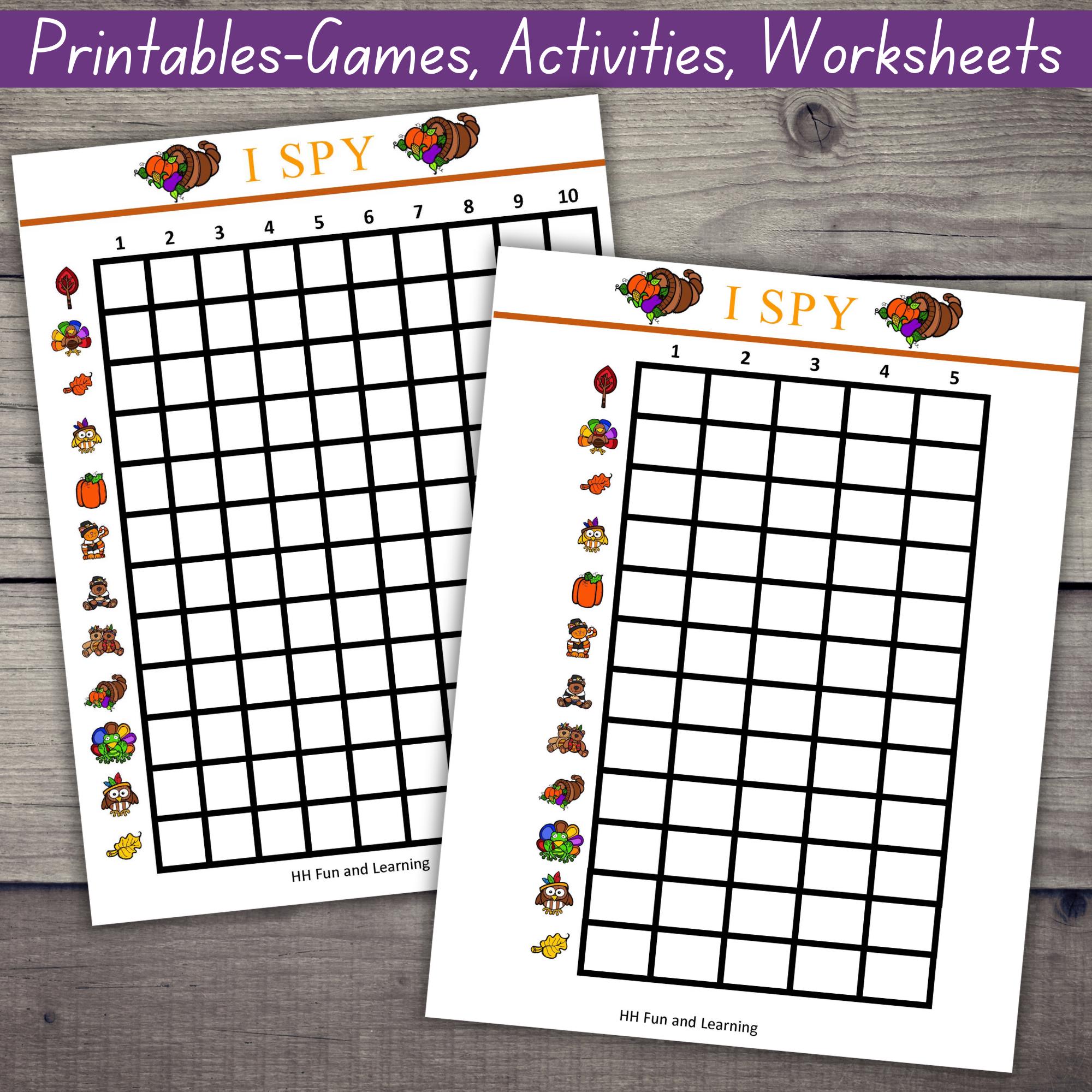 Thanksgiving I Spy Game: Printable Counting Activity (PDF) - Etsy