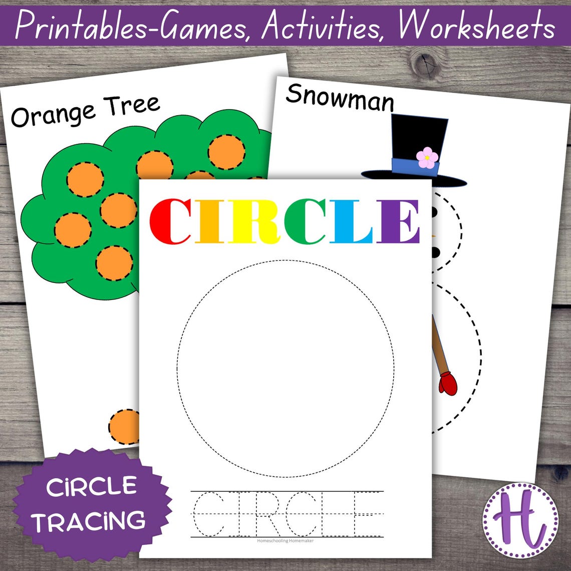 Circle Tracing Worksheets for Preschool, Pre-writing Worksheets ...