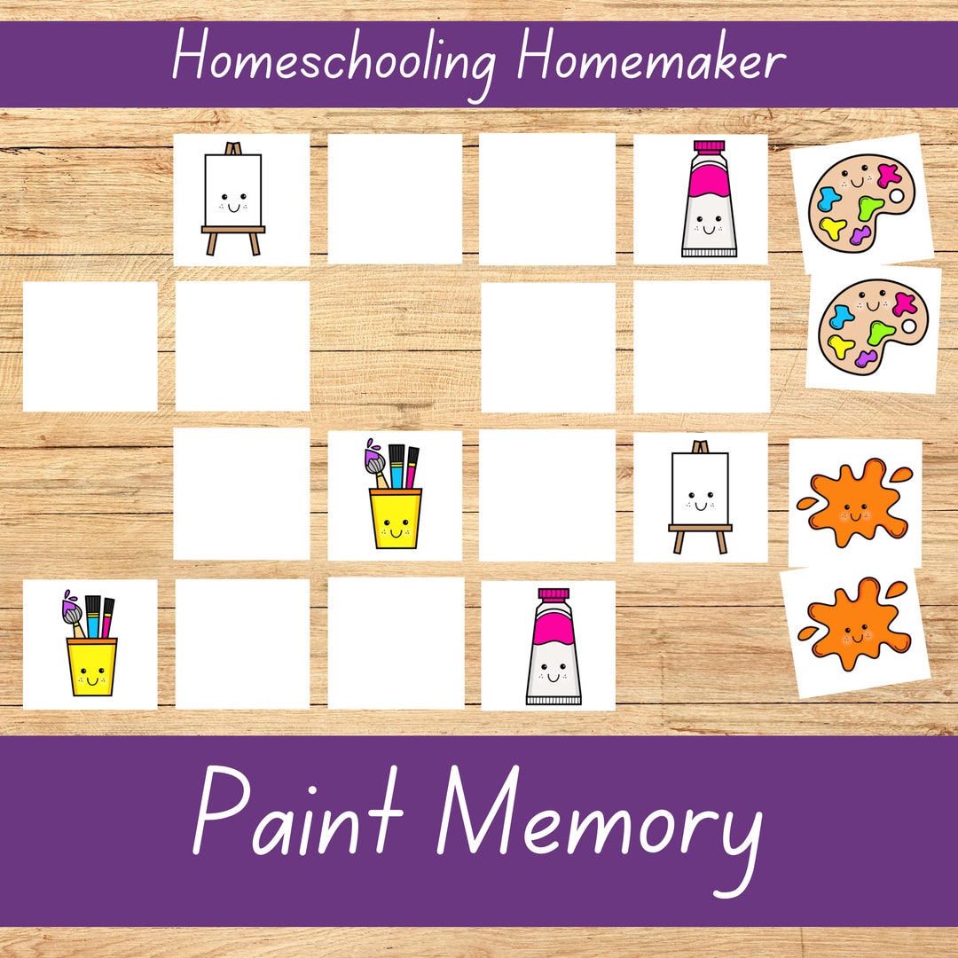 Paint Color Memory Game for Kids Kindergarten Preschool - Etsy