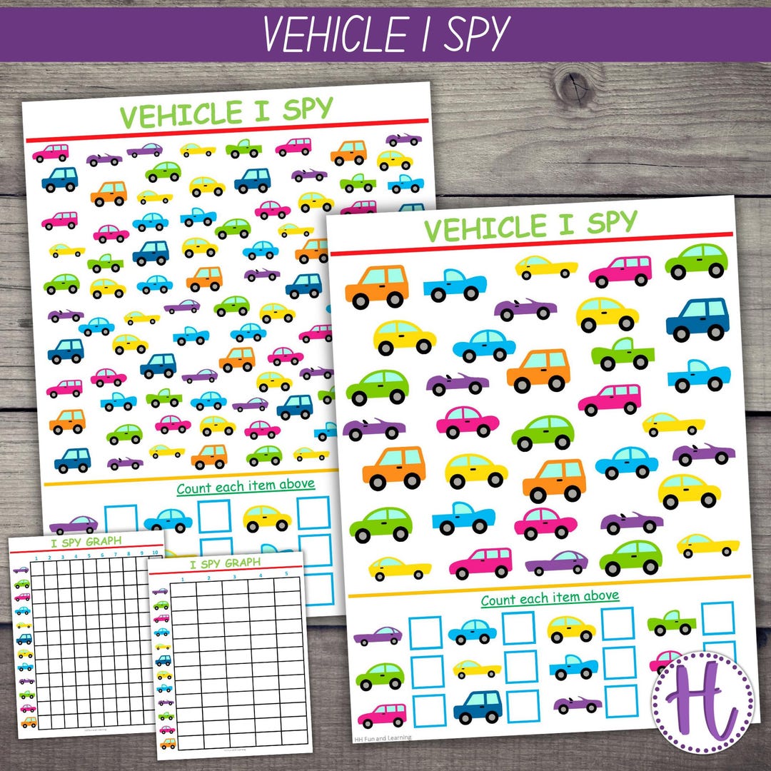 Vehicle I Spy Activity: Counting & Graphing Printable (PDF Download ...