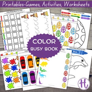 Color Busy Book, Quiet Book, Preschool Activity, Color Sorting, Line ...