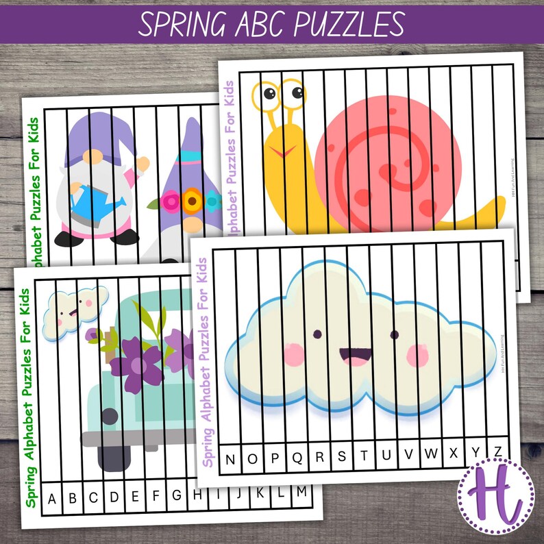 Spring ABC Puzzle: Kids Printable Alphabet Learning Game (PDF Download ...