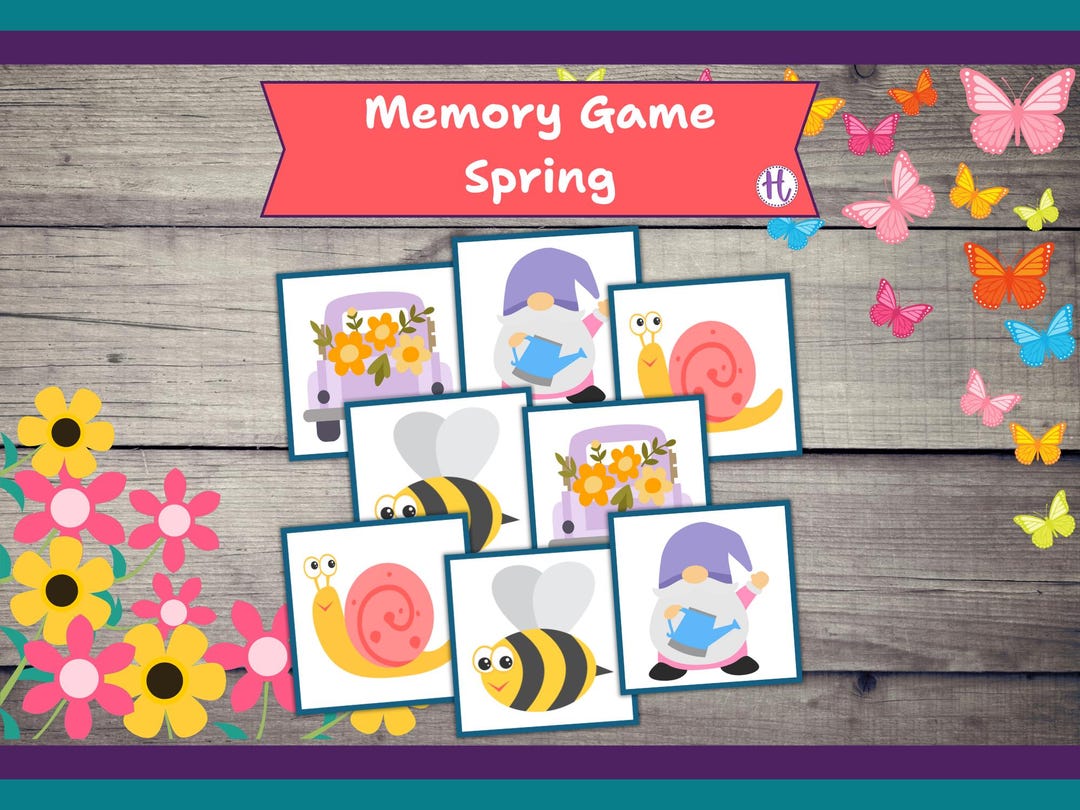 Spring Memory Matching Game: Printable Kids Activity (PDF Download) - Etsy