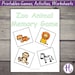 Zoo Animal Memory Game for Kids, Kindergarten, Preschool, Elementary ...