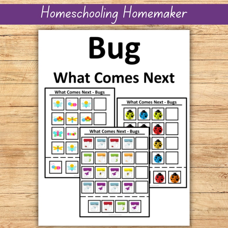 Bug What Comes Next, Sequencing Sheets for Preschool, Kindergarten ...