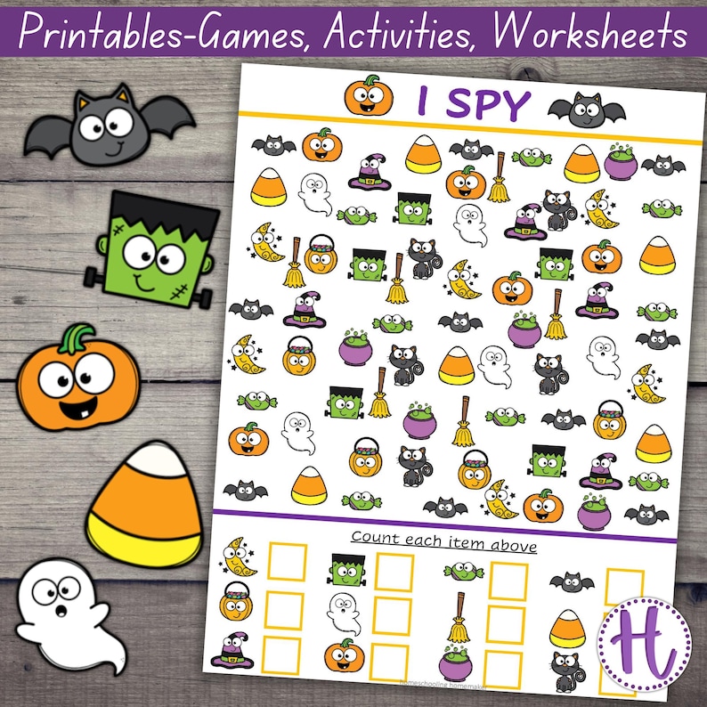 Halloween I Spy Game for Kids: Printable Counting Activity (PDF) - Etsy