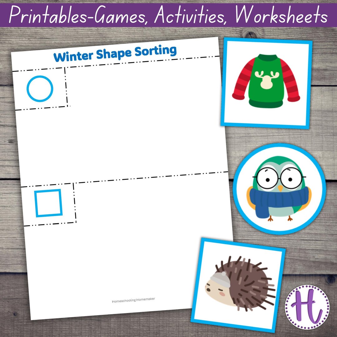 Winter Shape Sorting Activity: Preschool Learning (PDF) - Etsy