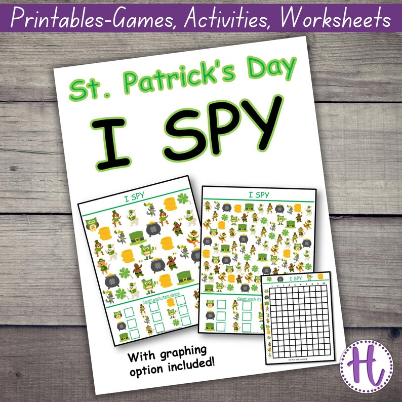 St. Patrick's Day I Spy Game: Printable Activity Worksheet (PDF) - Etsy