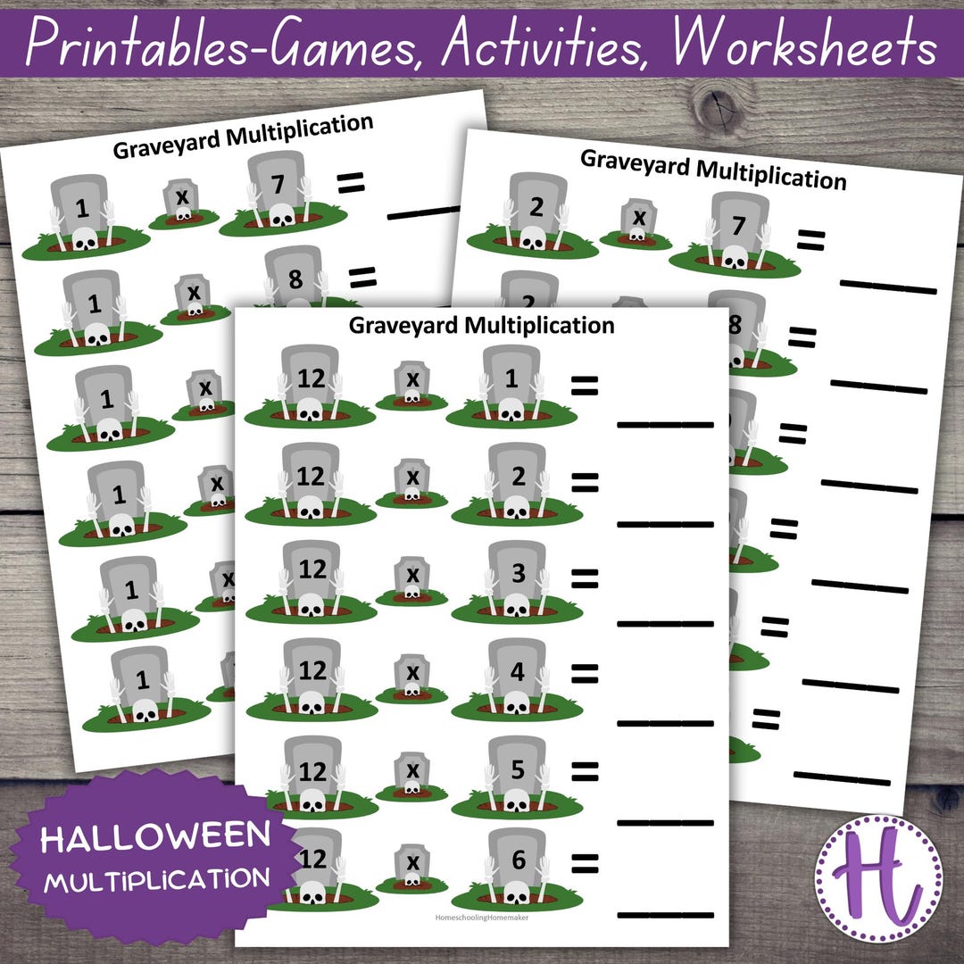 Multiplication Fact Worksheets-halloween, for Kids Learning ...