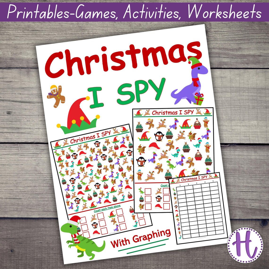 Christmas I Spy Game for Kids: Printable Graphing Activity (PDF) - Etsy