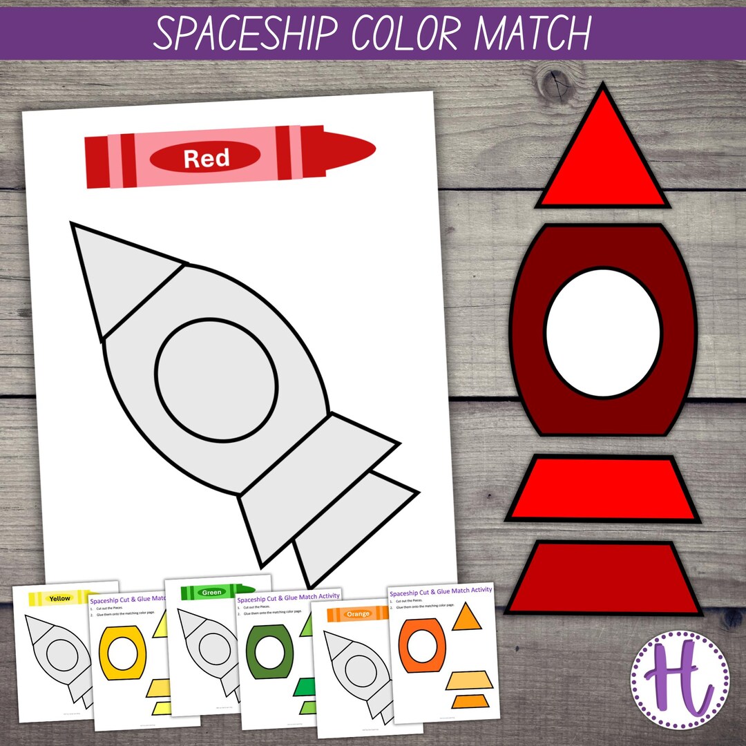 Build A Spaceship Color Match Activity for Kids (PDF) - Etsy