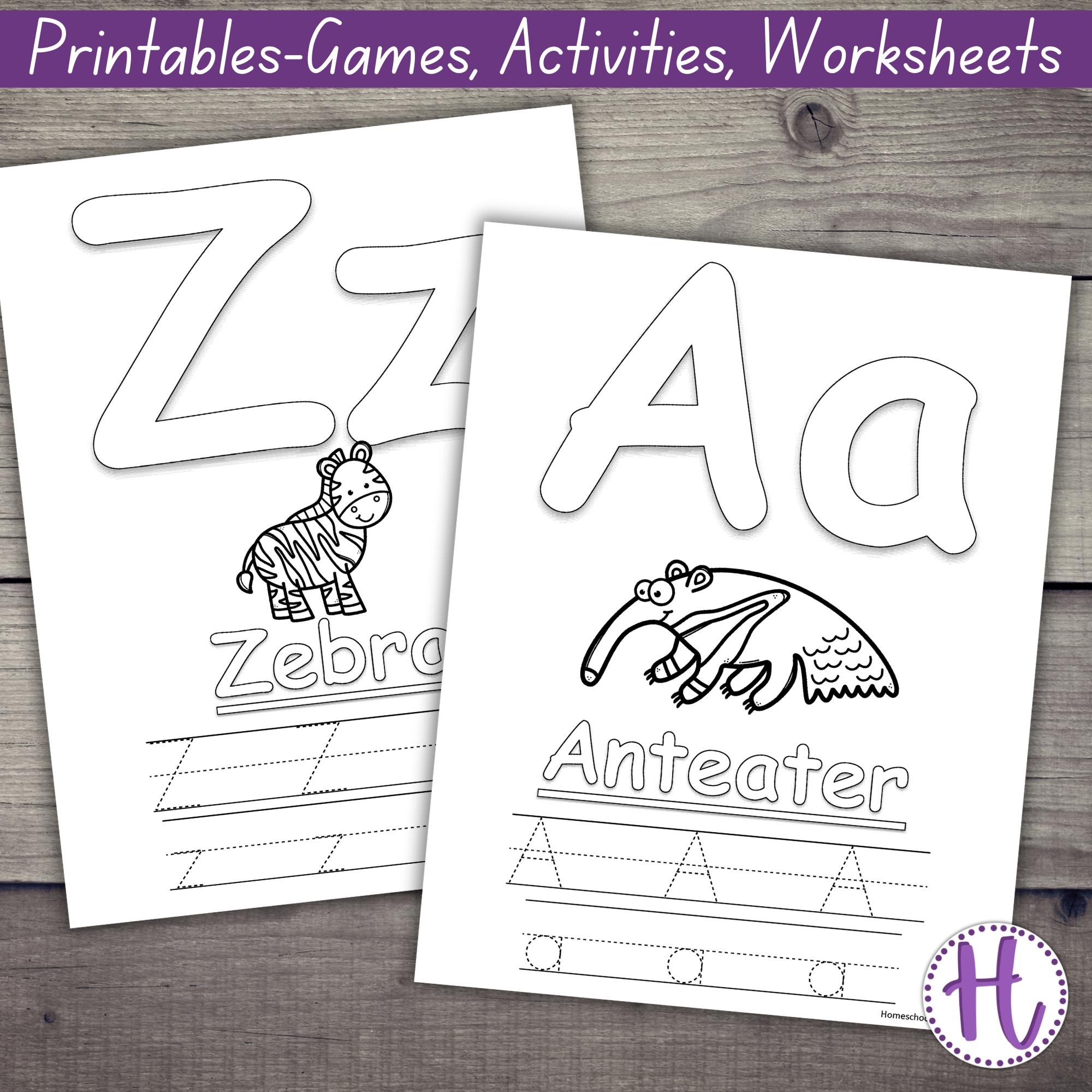Alphabet Worksheets: Animal Themed ABC Letter Tracing & Coloring Pages ...