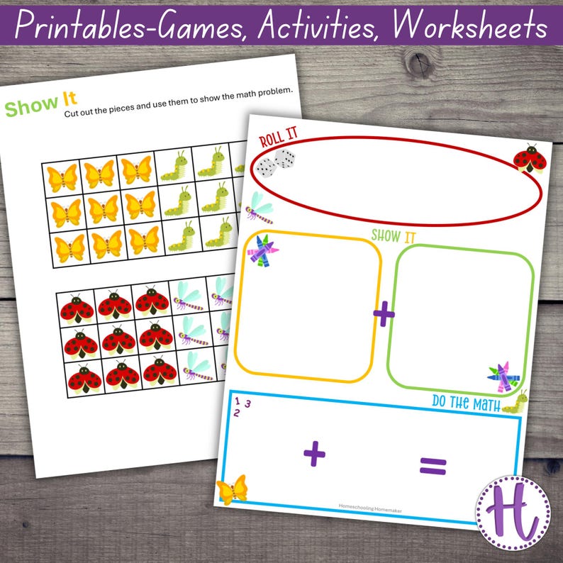 Bugs Roll Show Do Math Game for Kids, Math Addition Practice Worksheets ...