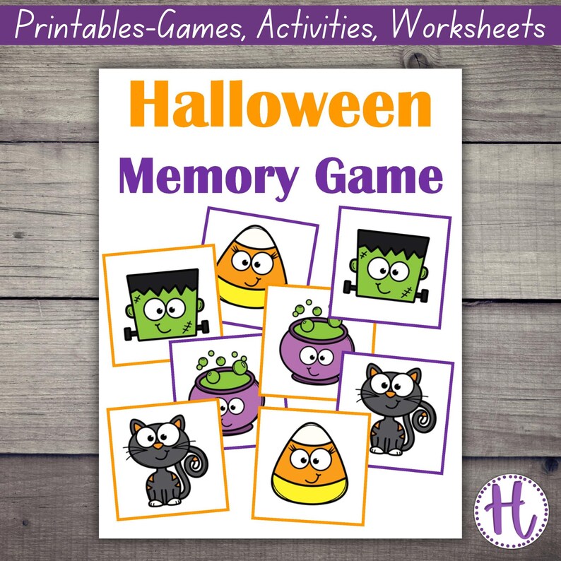 Halloween Memory Game for Kids: Printable Matching Activity (PDF ...
