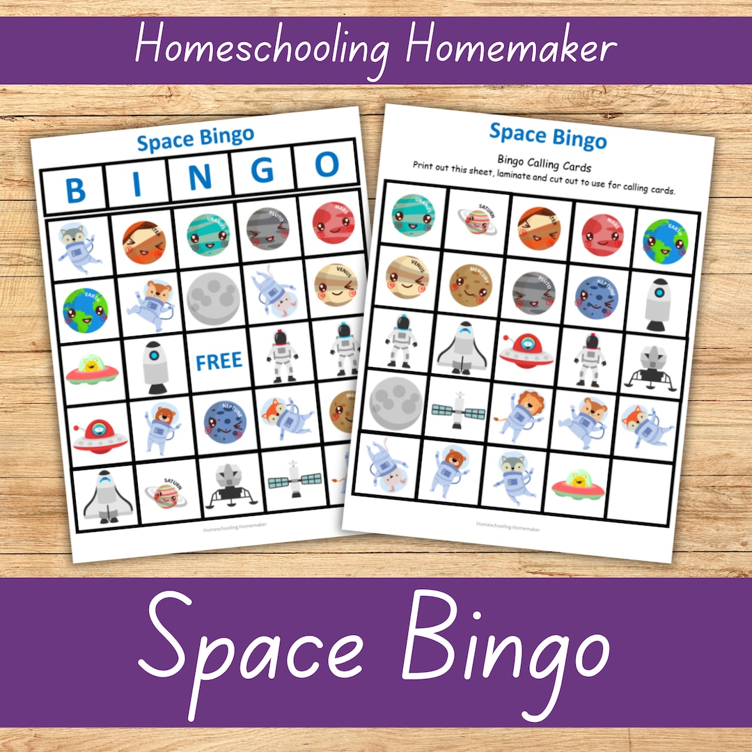 Space BINGO Game for Kids Great for Your Homeschool or Family Fun Game ...