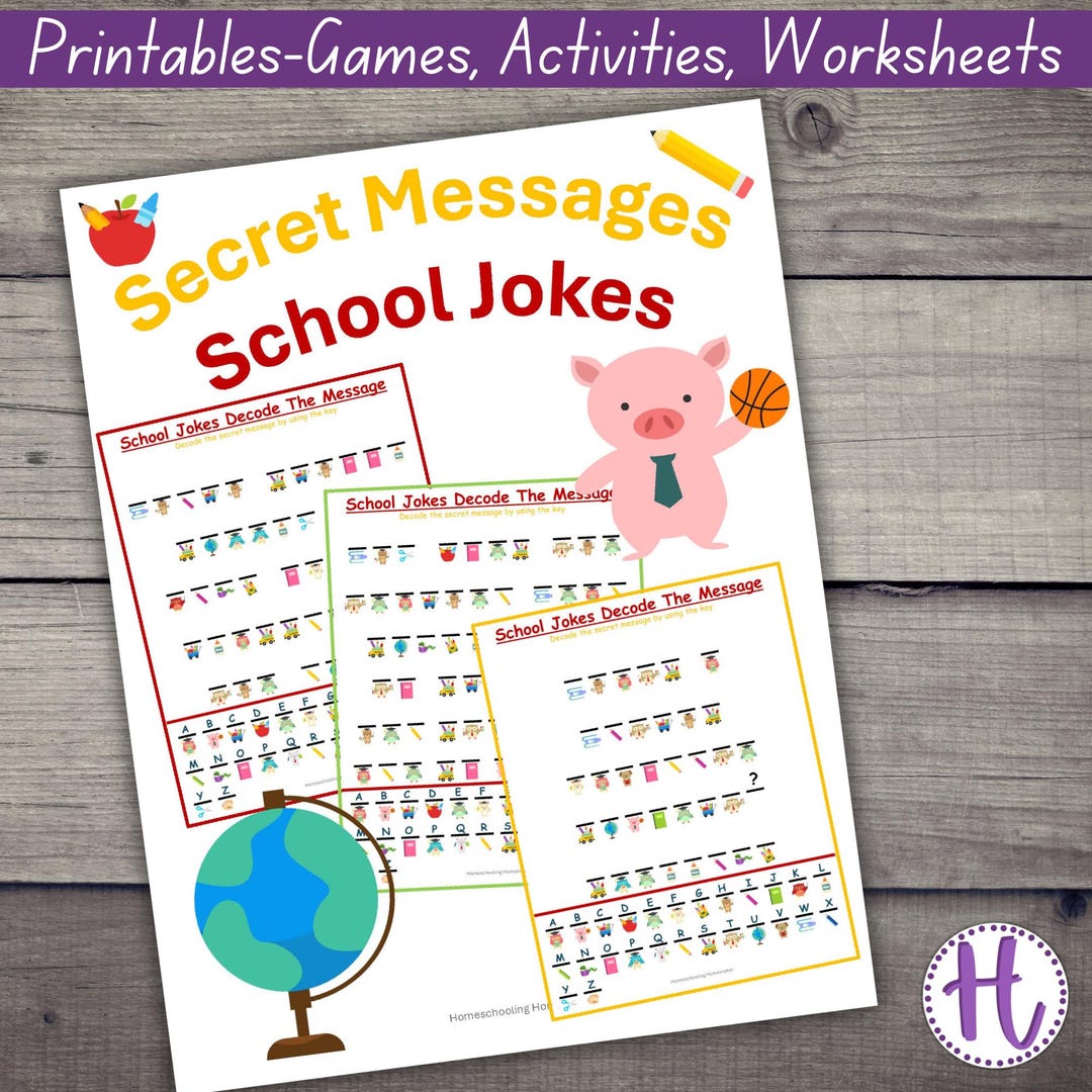 School Decode Secret Message Pages for Kids Activities, Printable Break ...