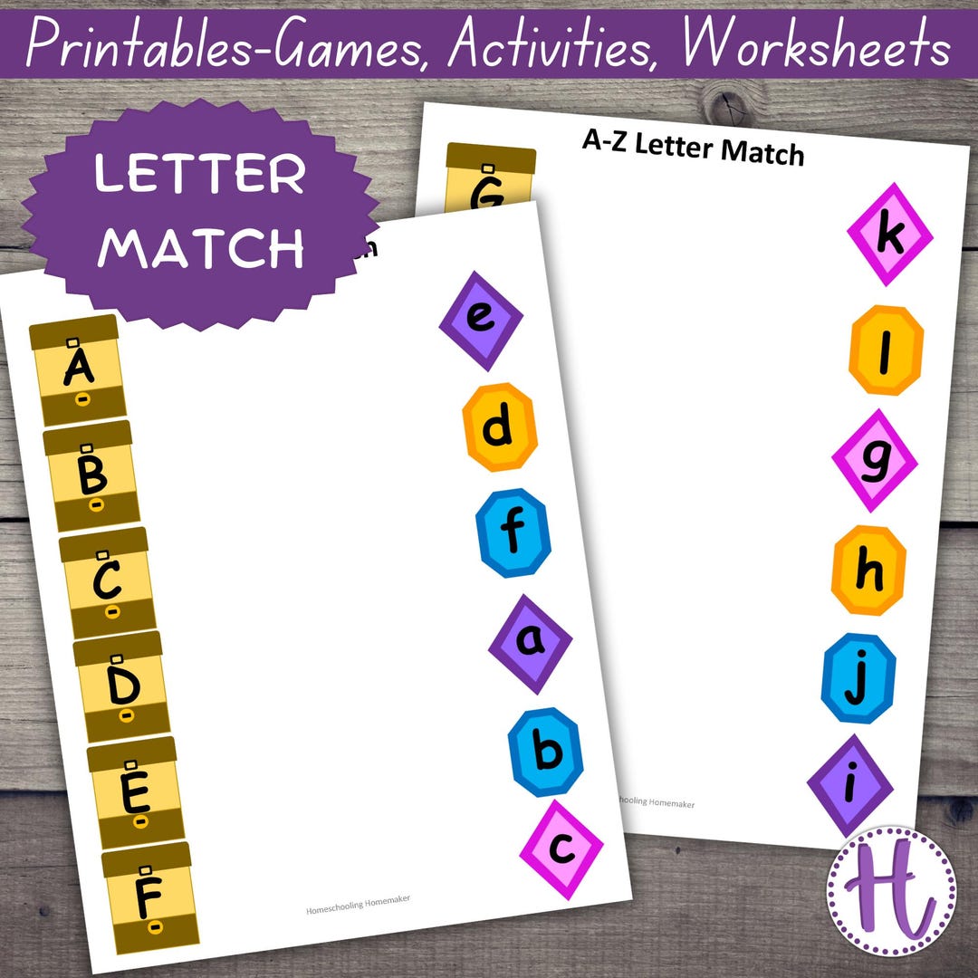 A-Z Letter Matching Capital to Lowercase for Kids in Preschool, ABC ...