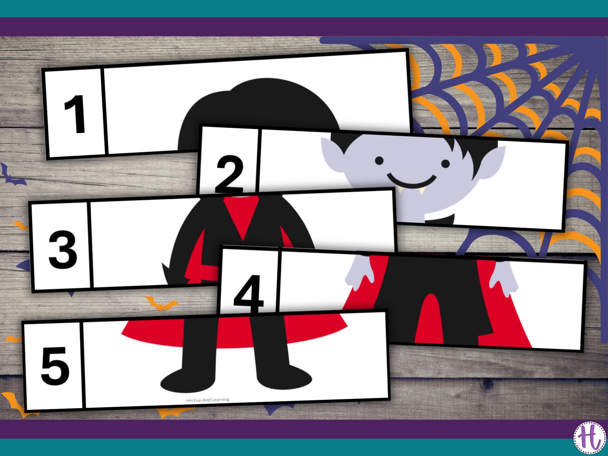 Halloween Number Puzzles 1-5: Preschool Activity (PDF) - Etsy