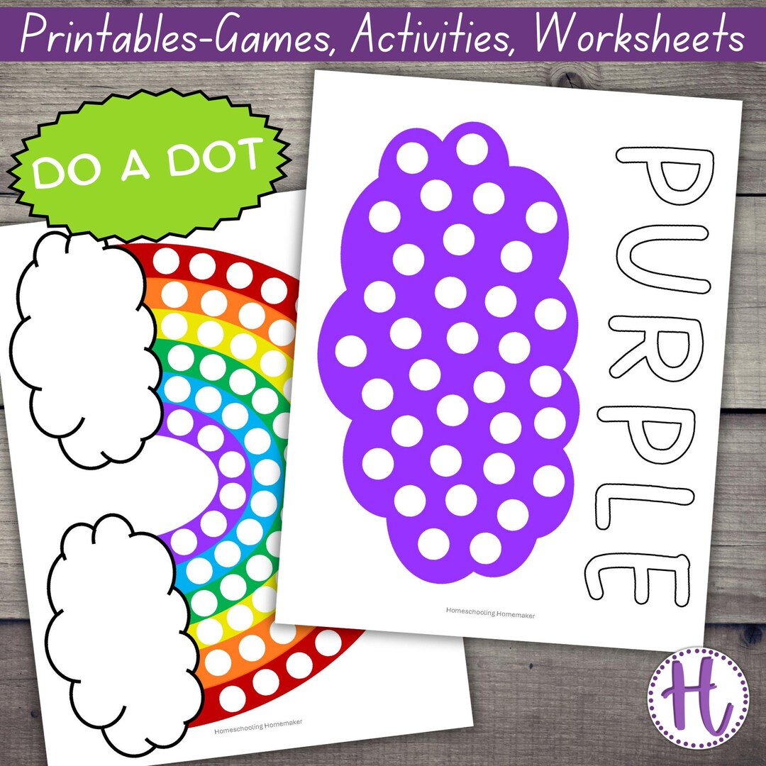 Color Do A Dot Worksheets for Preschool, Printable Coloring Pages, Dot ...