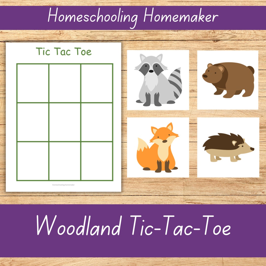 Woodland Animal Tic Tac Toe Game for Kids Kindergarten - Etsy