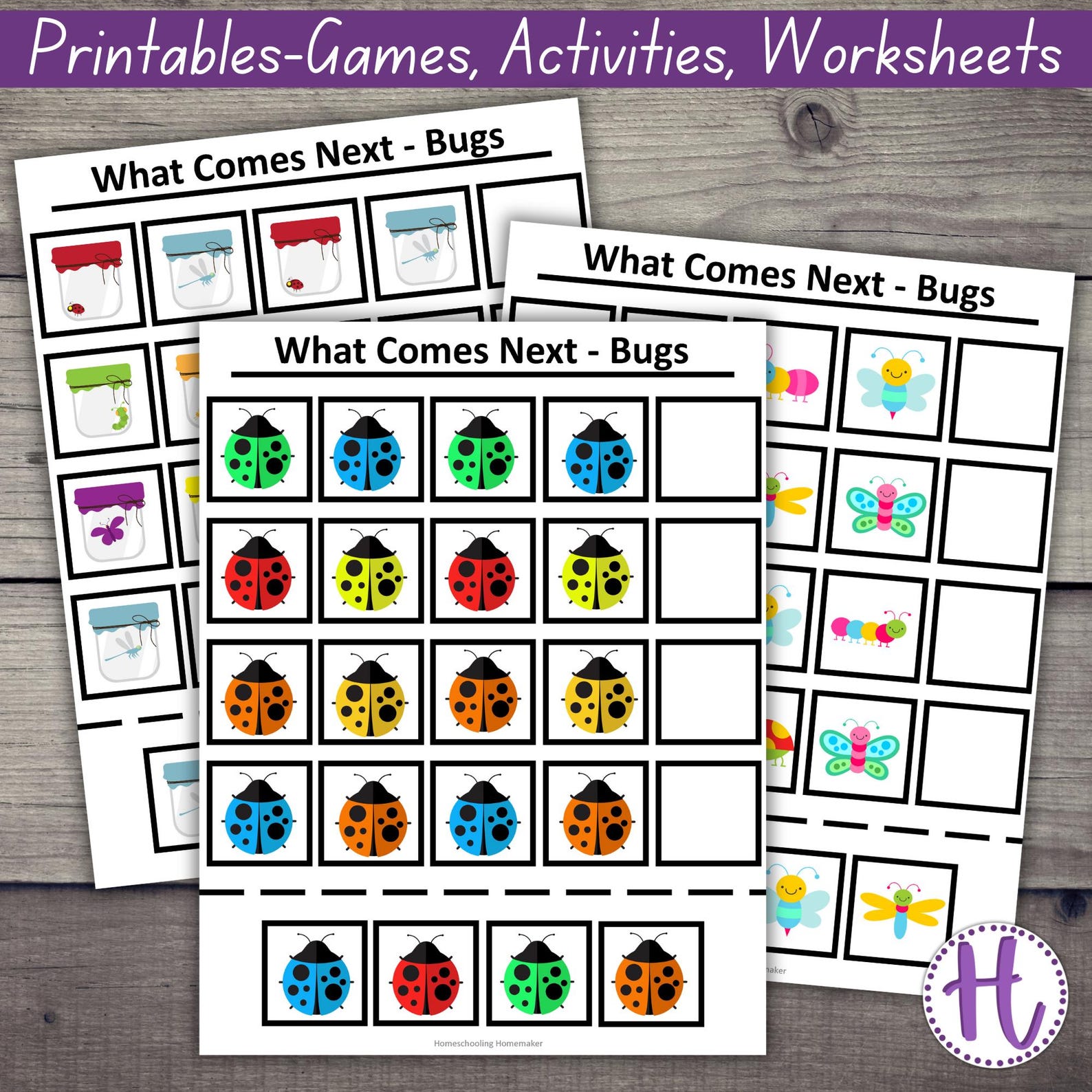 Bug What Comes Next, Sequencing Sheets for Preschool, Kindergarten ...