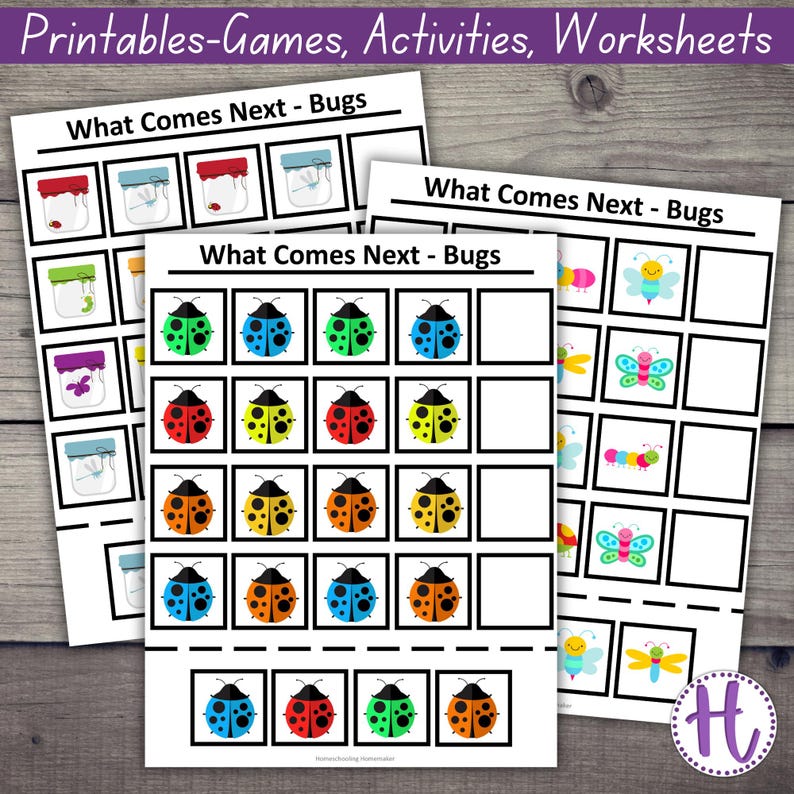 Bug What Comes Next, Sequencing Sheets for Preschool, Kindergarten ...