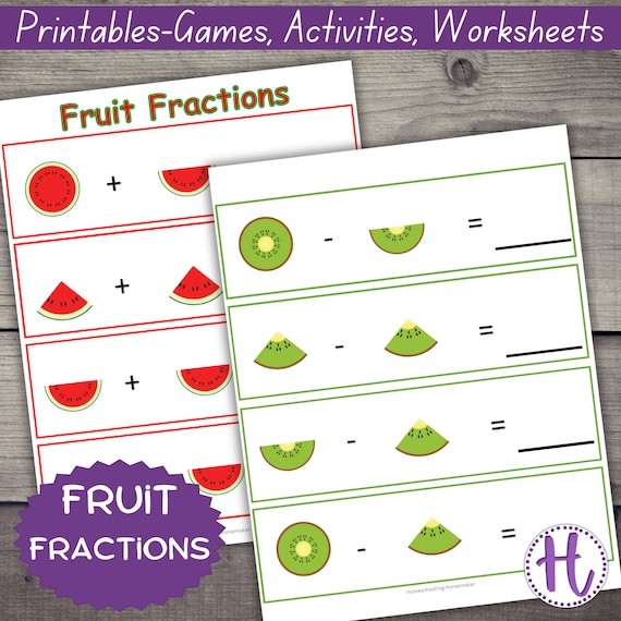 Elementary Fractions Worksheet