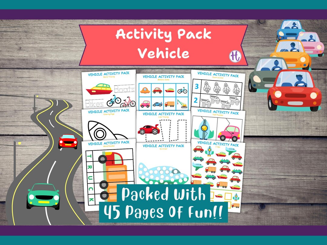 Vehicle Activity Pack, Printable Activities for Preschool (PDF) - Etsy