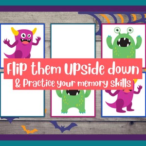 Monster Memory Game for Kids: Printable Matching Activity (PDF) - Etsy