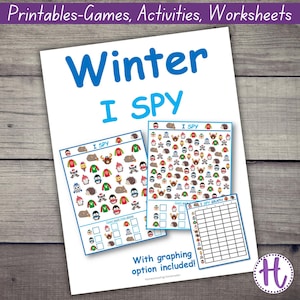 Winter I Spy Worksheets With Graphing, Preschool Counting Activity ...