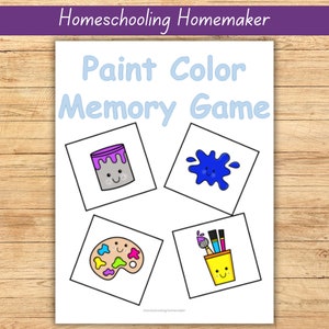 Paint Color Memory Game for Kids Kindergarten Preschool - Etsy
