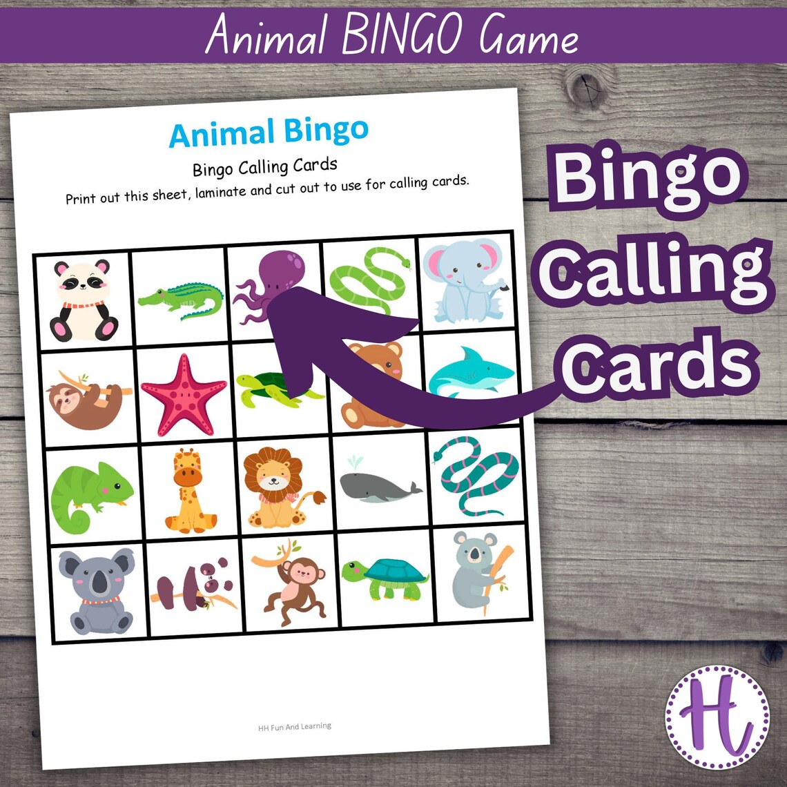 Animal Bingo Game: Fun Classroom Printable (PDF) - Etsy