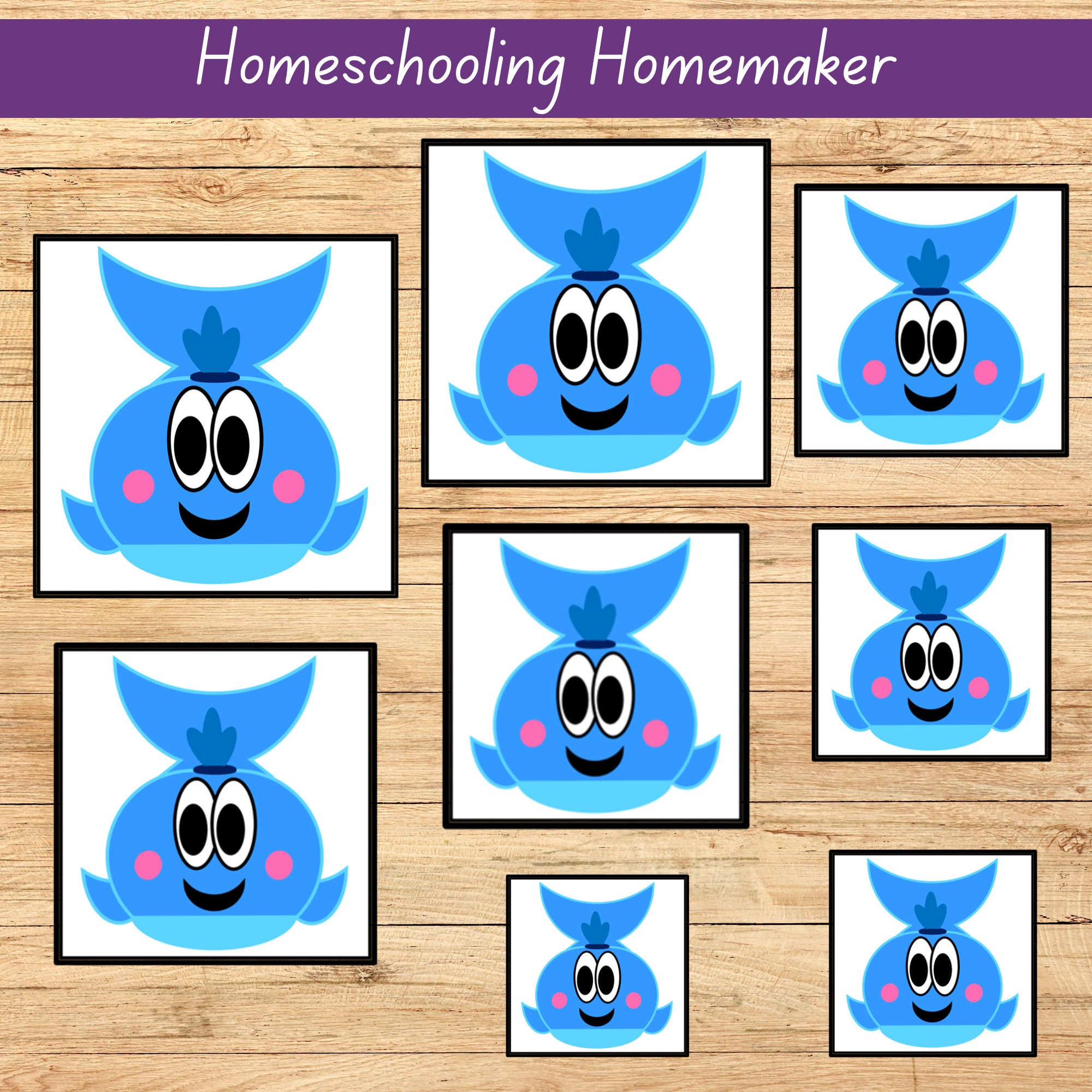 Ocean Animal Size Sequencing Cards for Toddlers, Preschool ...