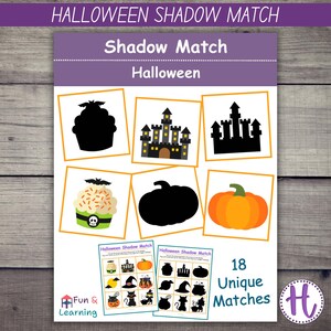 Halloween Shadow Matching Game: Printable Activity for Kids (PDF) - Etsy