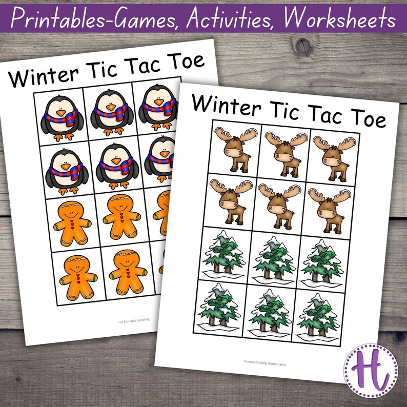 Winter Tic Tac Toe Game: Printable Activity for Kids (PDF) - Etsy