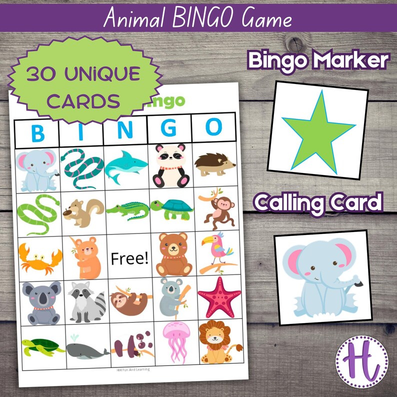 Animal Bingo Game: Fun Classroom Printable (PDF) - Etsy