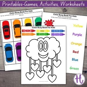 Color Busy Book, Quiet Book, Preschool Activity, Color Sorting, Line ...