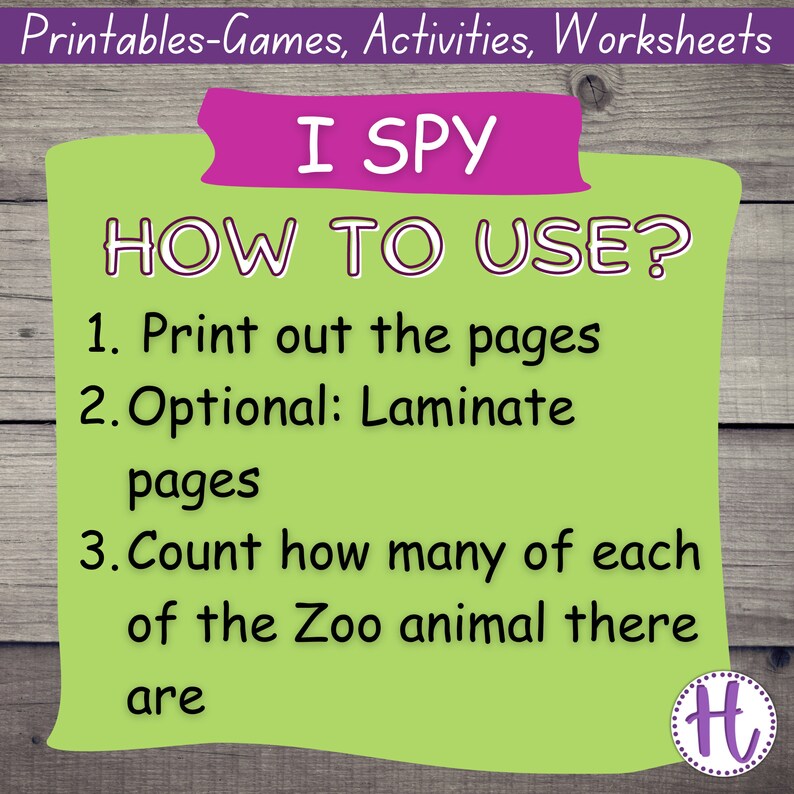 Zoo Animal I Spy With Graphing Activity for Kids, Kindergarten ...