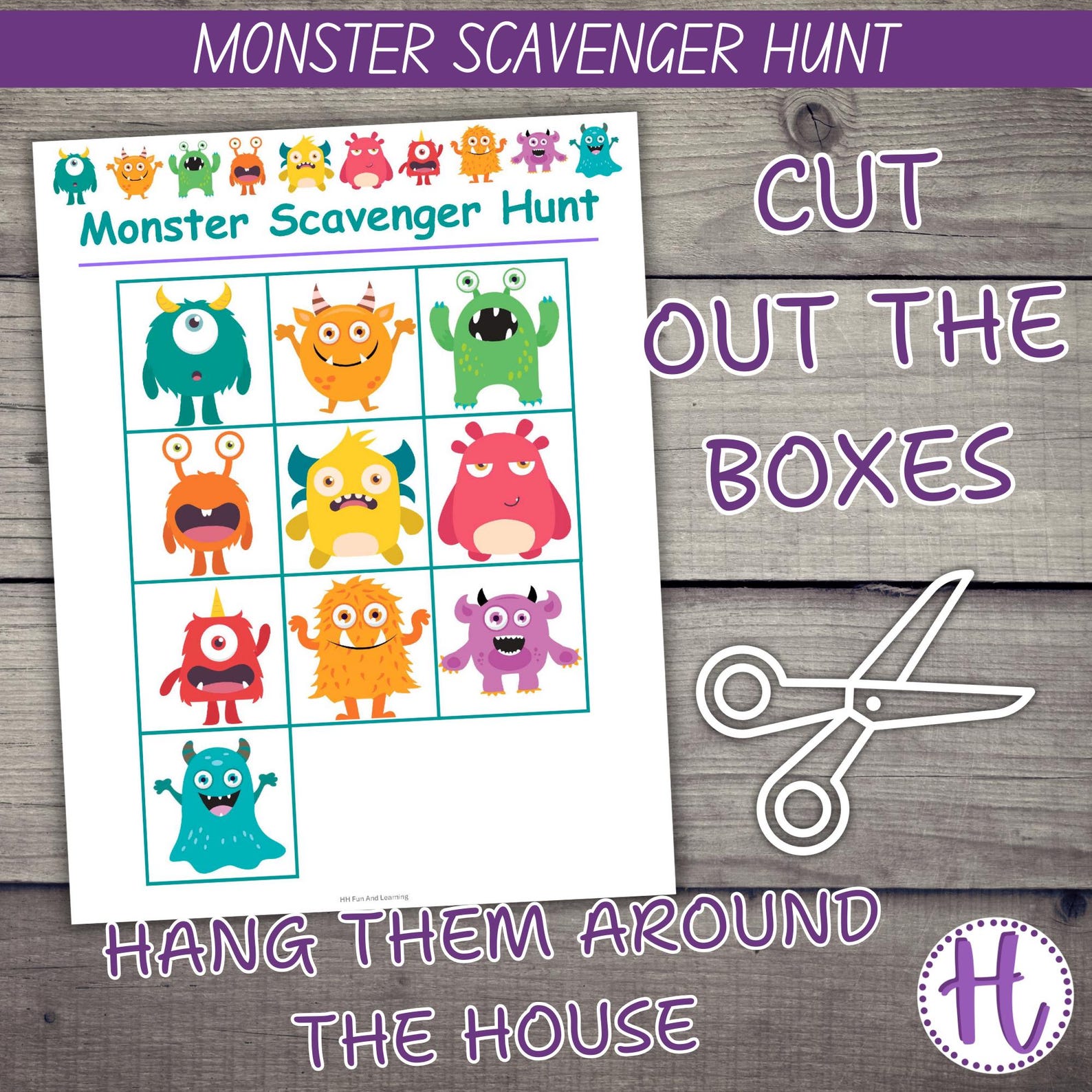 Monster Scavenger Hunt Game: Fun Printable Activity (PDF) - Etsy