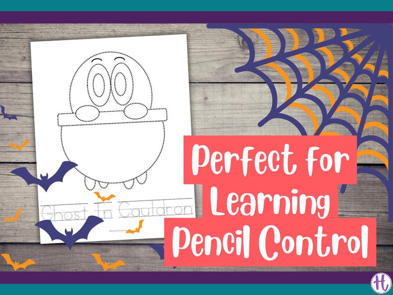 Halloween Tracing and Coloring Pages: Spooky Kids' Activity (PDF ...