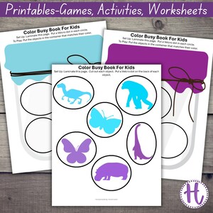 Color Busy Book, Quiet Book, Preschool Activity, Color Sorting, Line ...