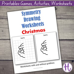 Symmetry Drawing Worksheets-christmas, Symmetrical Drawing for Kids ...