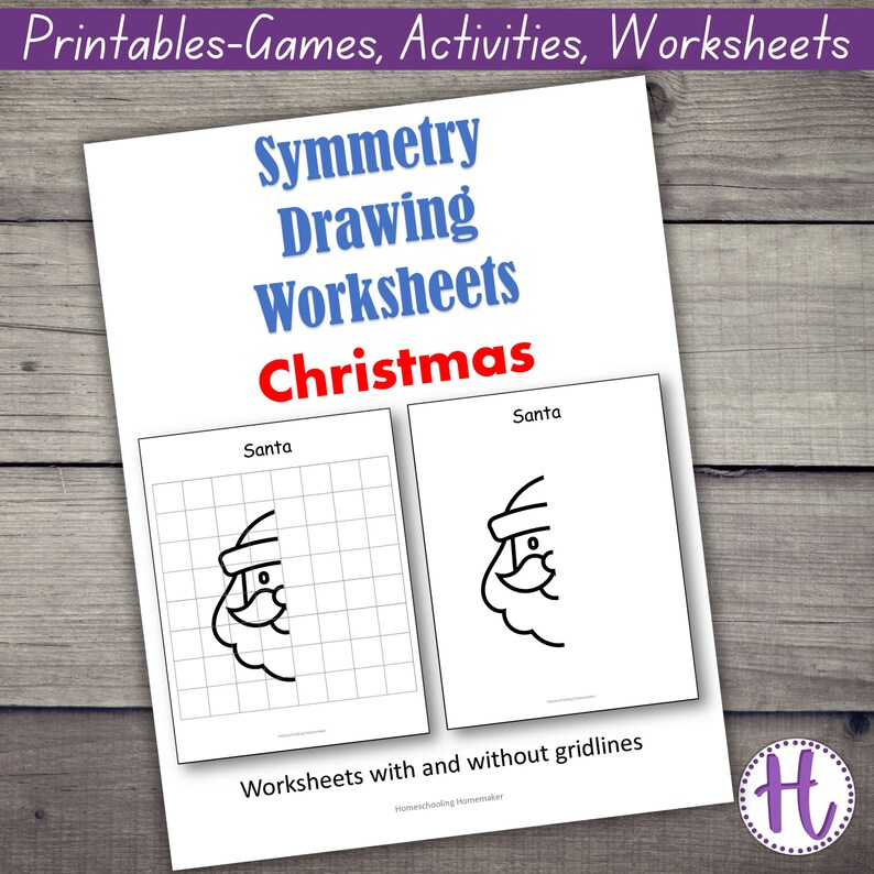 Symmetry Drawing Worksheets-christmas, Symmetrical Drawing for Kids ...