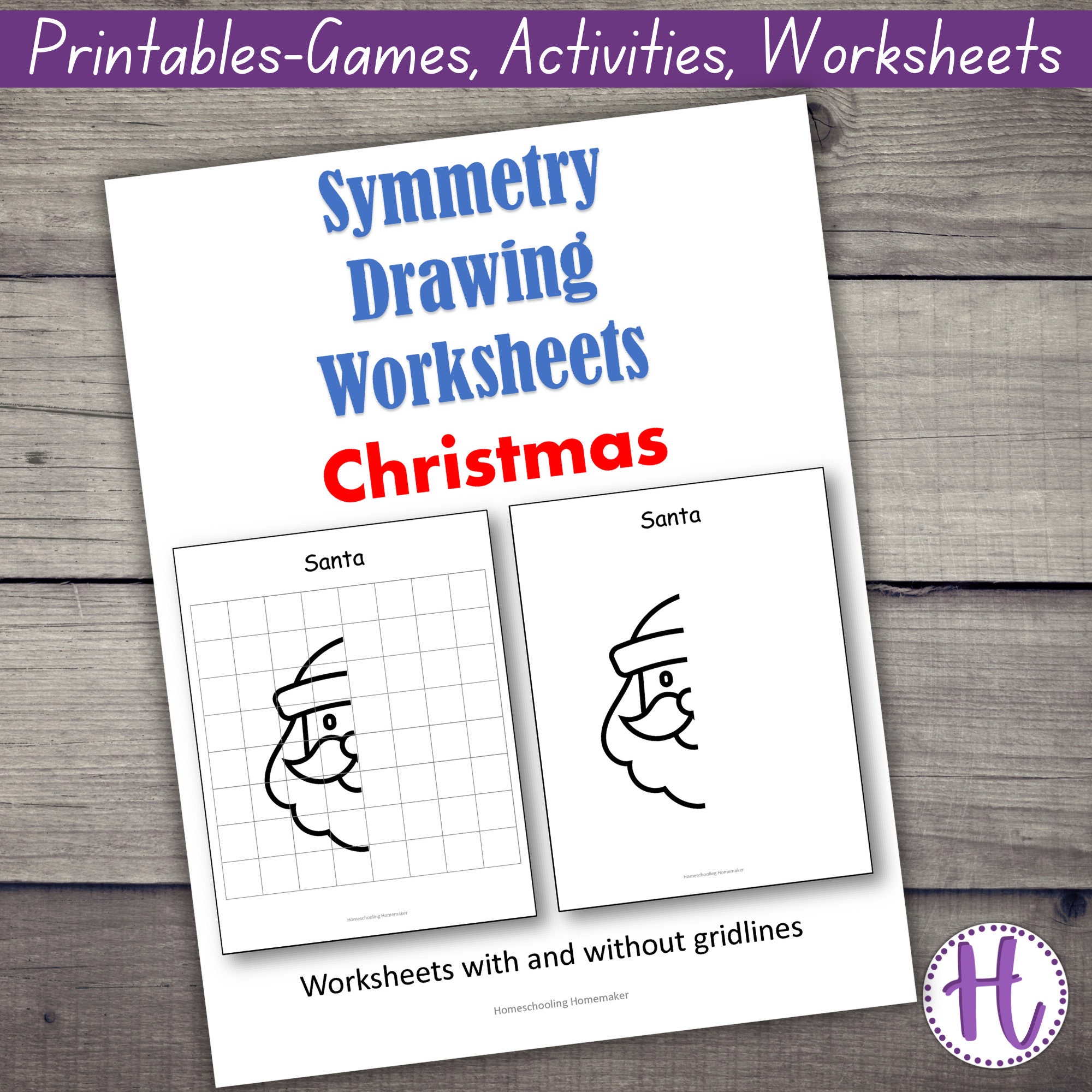 Symmetry Drawing Worksheets-christmas, Symmetrical Drawing for Kids ...