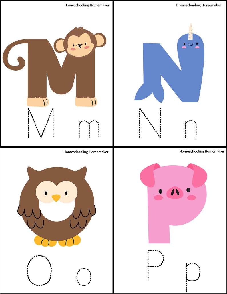 Animal Alphabet Flashcards - Etsy