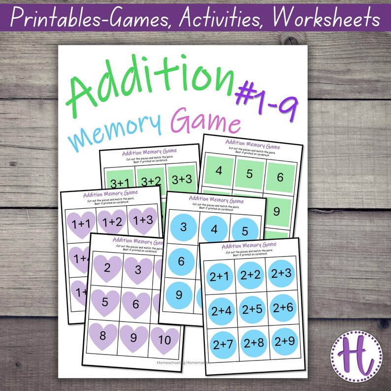 Addition Matching Game: Math Facts Memory (PDF Printable) - Etsy