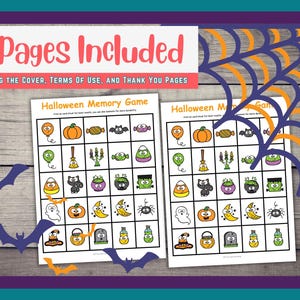 Halloween Memory Game for Kids: Printable Matching Activity (PDF) - Etsy UK