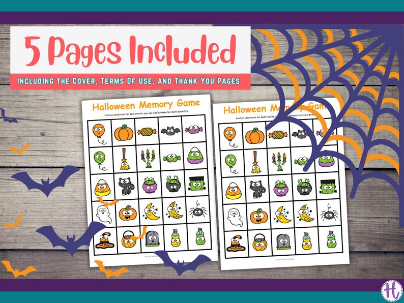 Halloween Memory Game for Kids: Printable Matching Activity (PDF) - Etsy UK