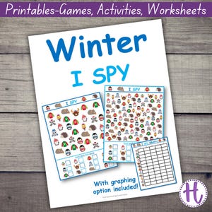 Winter I Spy Worksheets With Graphing, Preschool Counting Activity ...