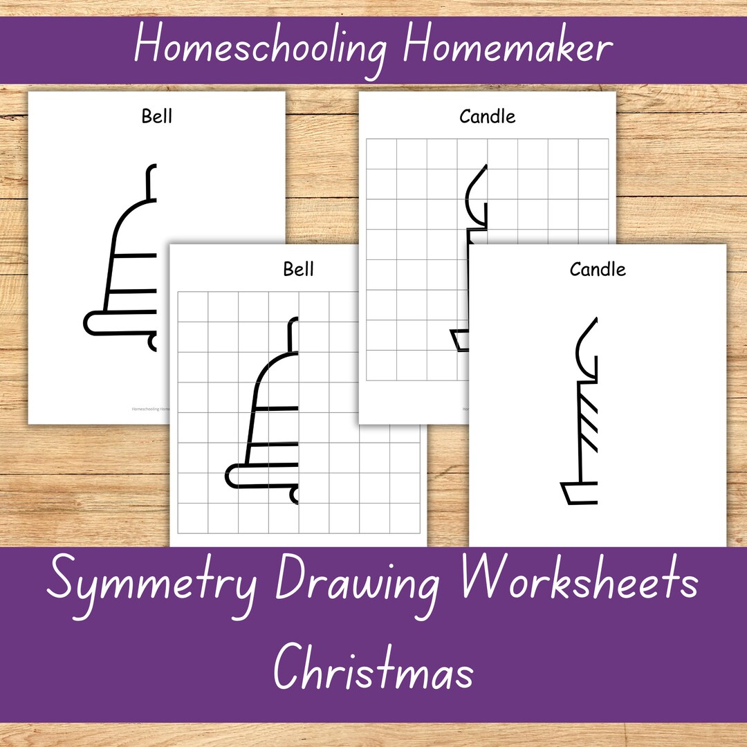 Symmetry Drawing Worksheets-christmas, Symmetrical Drawing for Kids ...